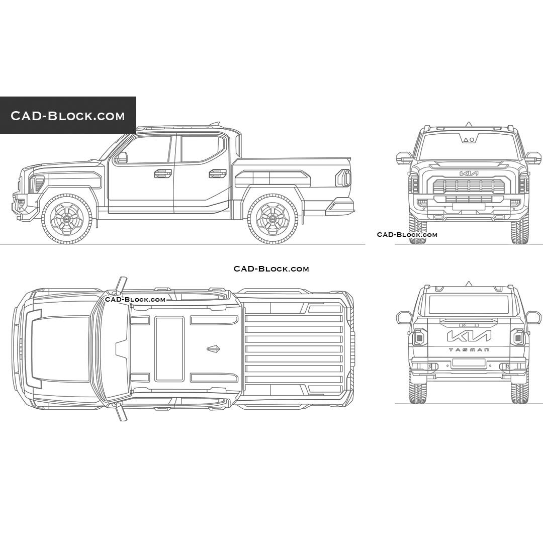 Kia Tasman Pickup - Vector drawing