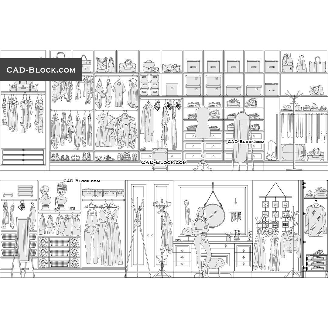 Dressing Room - CAD Blocks, AutoCAD, DWG