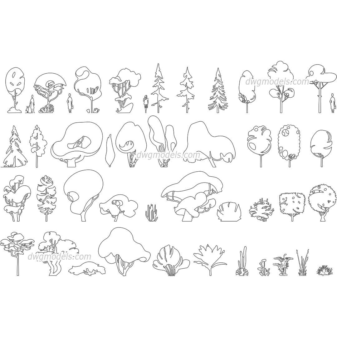 Simple Graphic Trees - DWG File (AutoCAD)