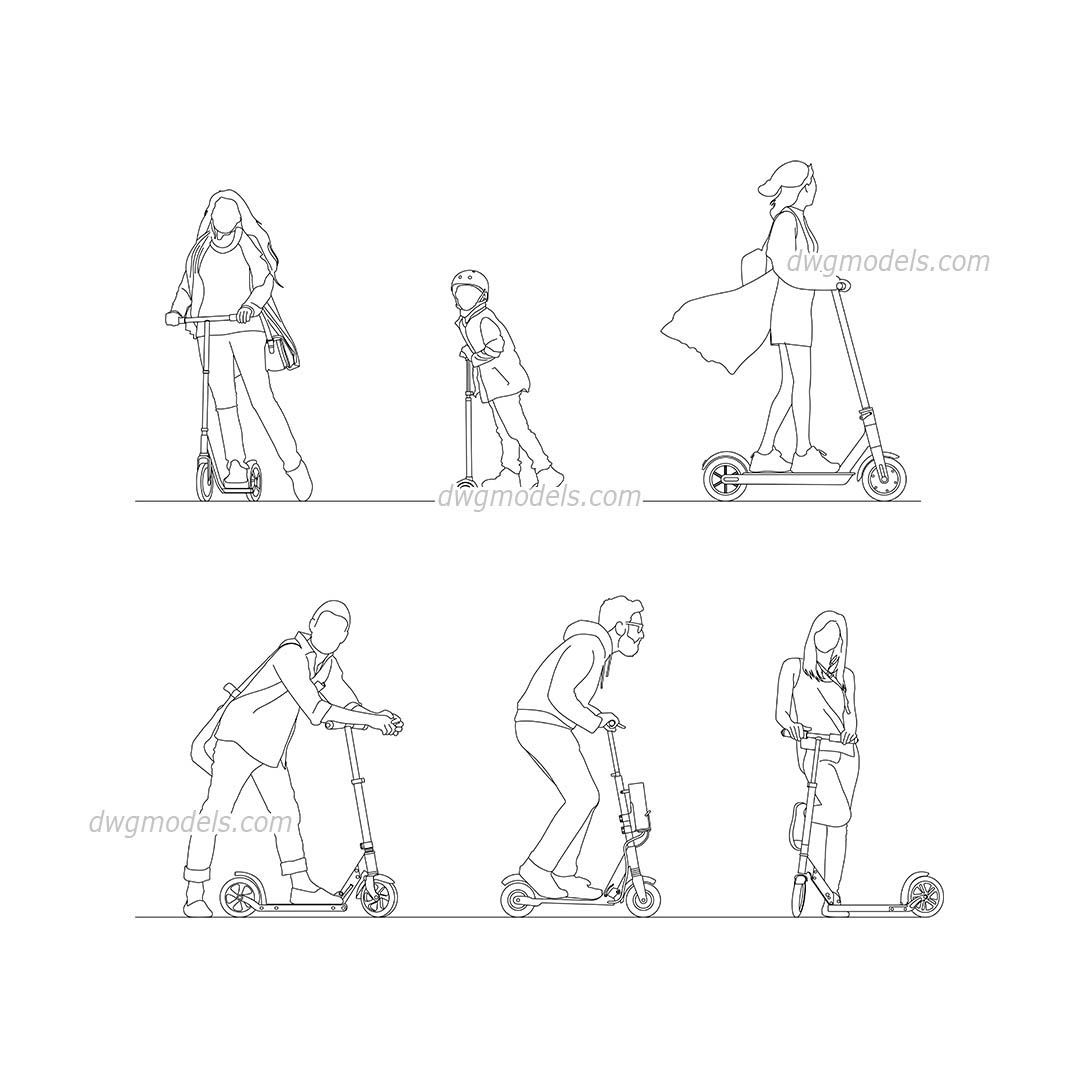 Kick Scooter - drawing for 3D modeling