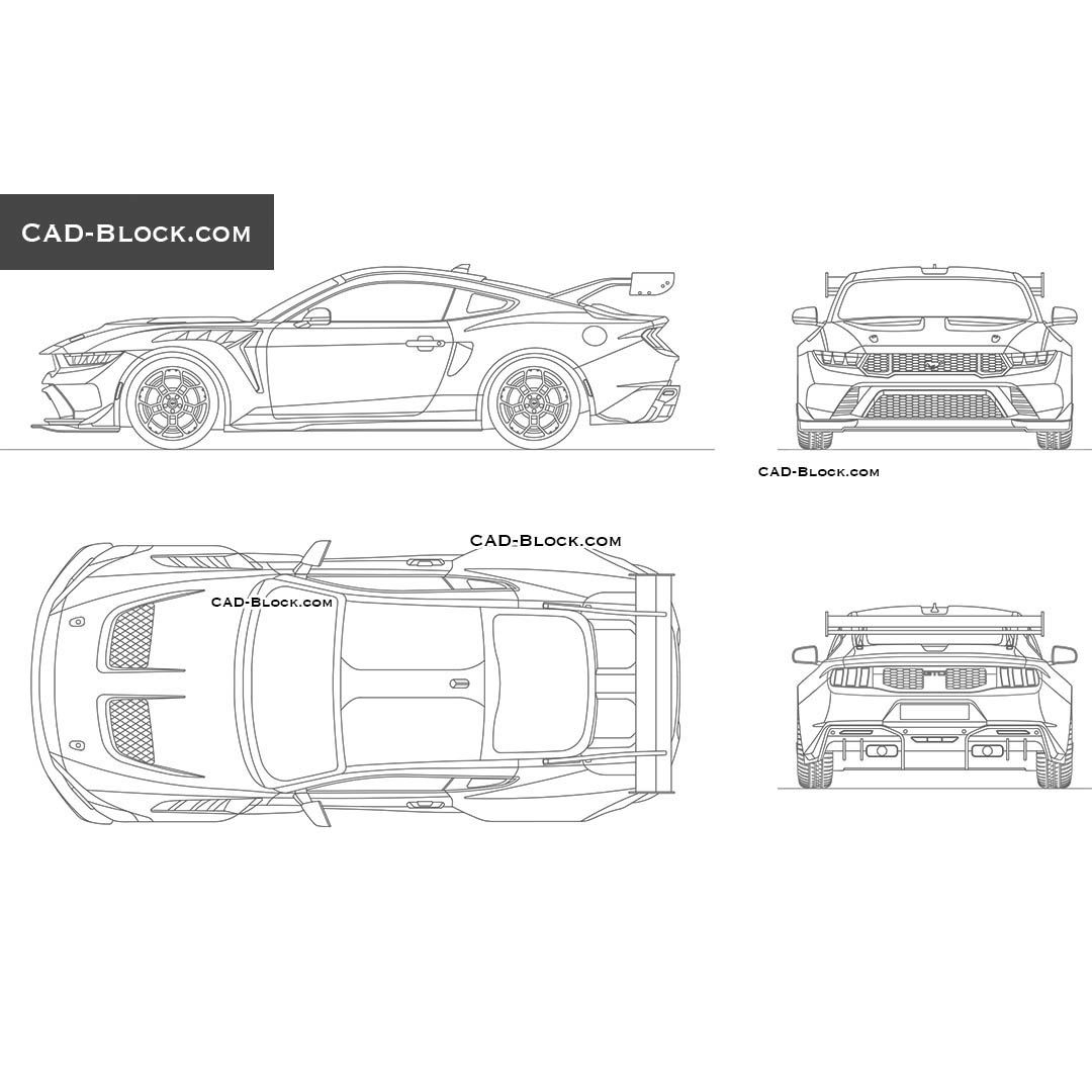 Ford Mustang GTD - CAD Blocks, AutoCAD, DWG