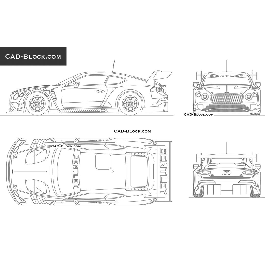 Bentley Continental GT3 (2020) - Vector car drawings