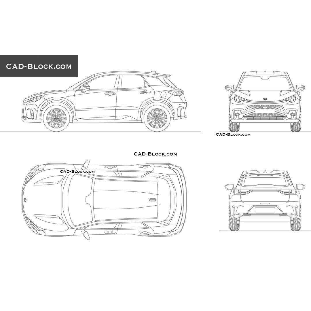 Lexus LBX (2023) - CAD Blocks, AutoCAD, DWG