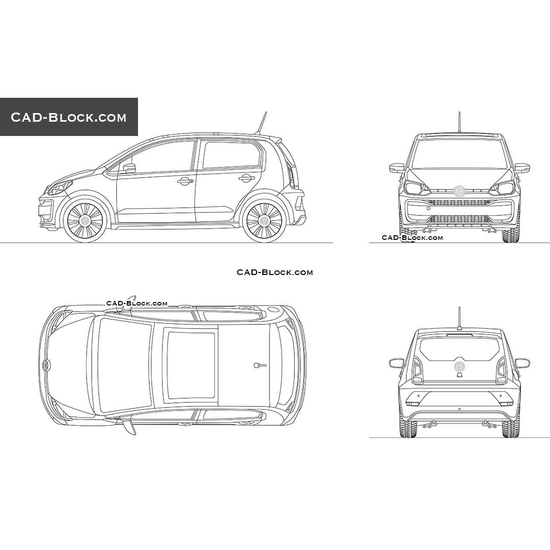Volkswagen e-Up - Vector car drawings
