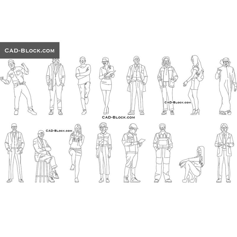 Autocad Dwg People Blocks Group Of People AutoCAD Blocks Download