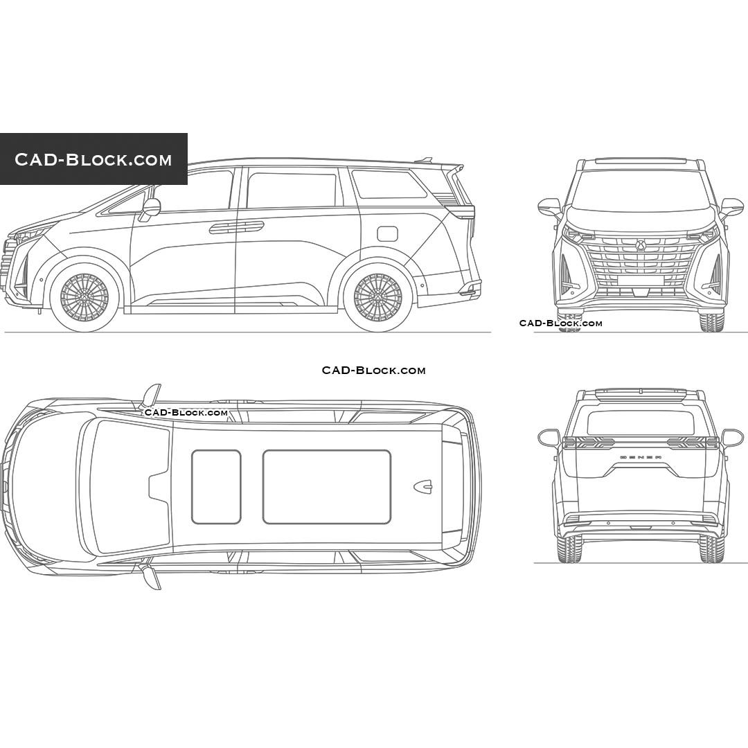 BYD Denza D9 - Vector drawing