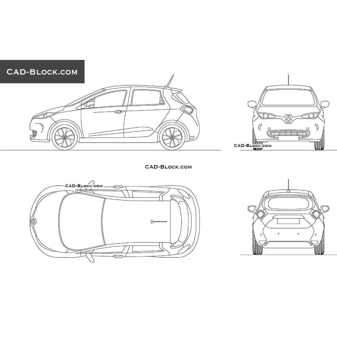 Renault Zoe - Vector car drawings