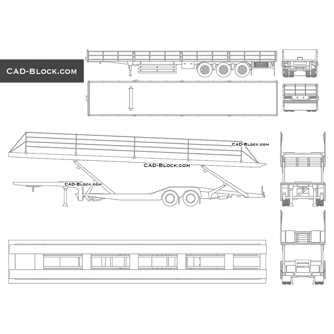 Tractor Trailer Cad Block Semi Trailers & Mobile Workshops