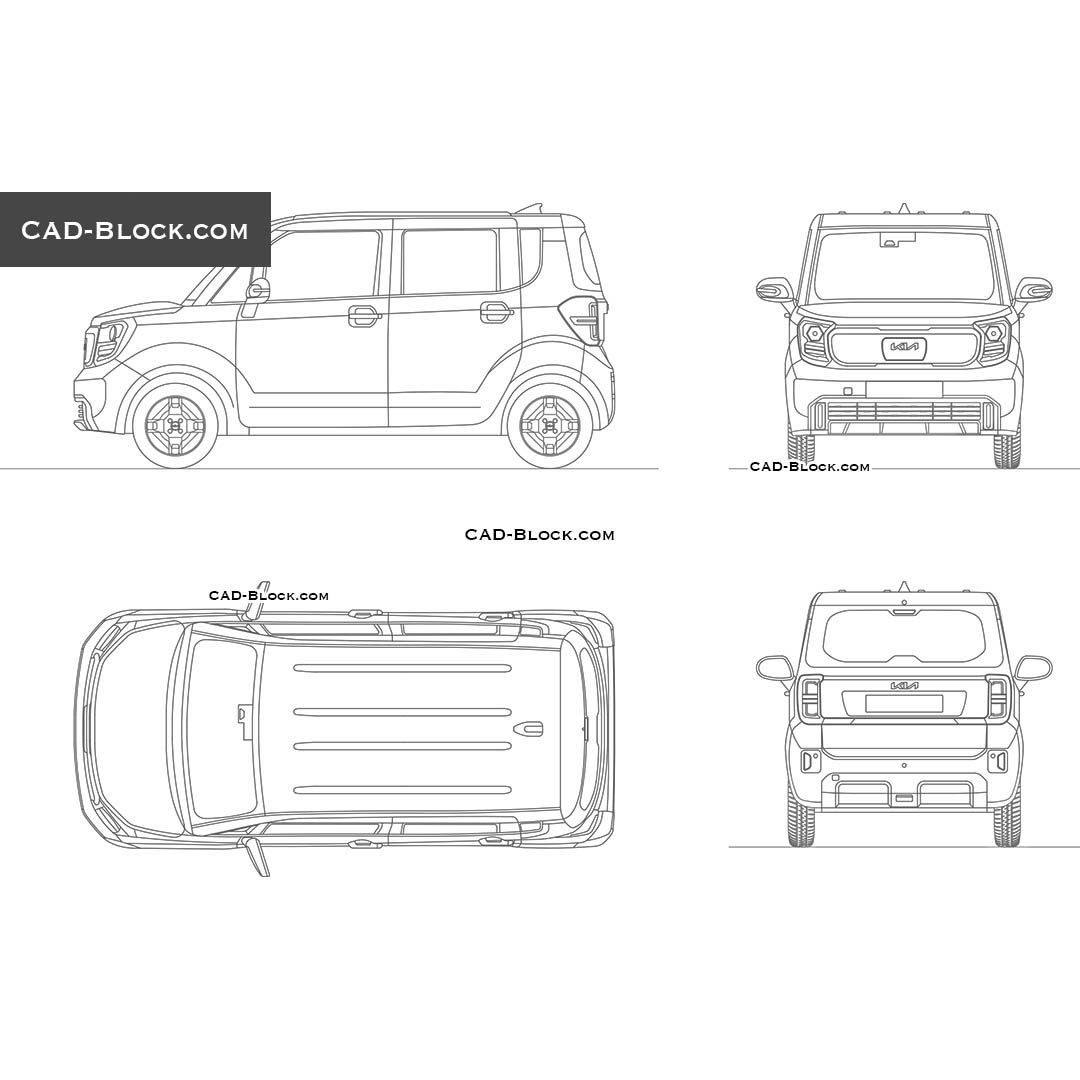 KIA Ray EV (2023) - CAD Blocks, AutoCAD, DWG