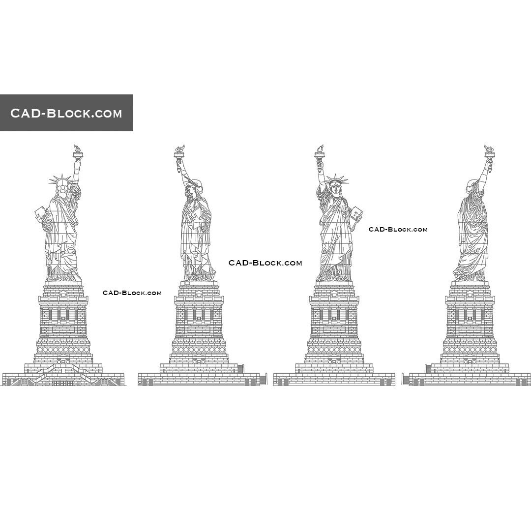 Statue of Liberty (1886) - CAD Blocks, AutoCAD, DWG