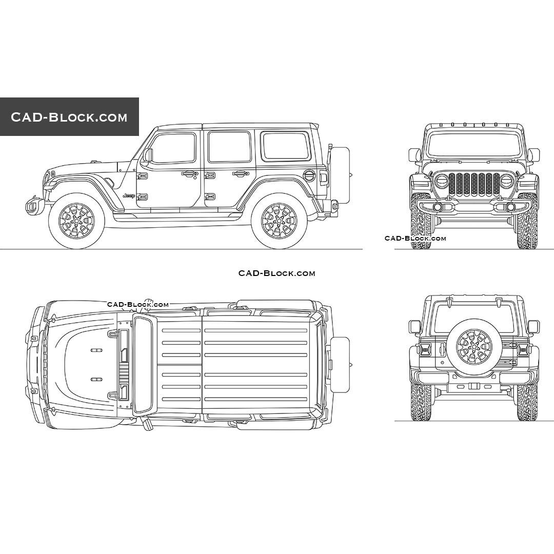 Jeep Wrangler Cad Drawing