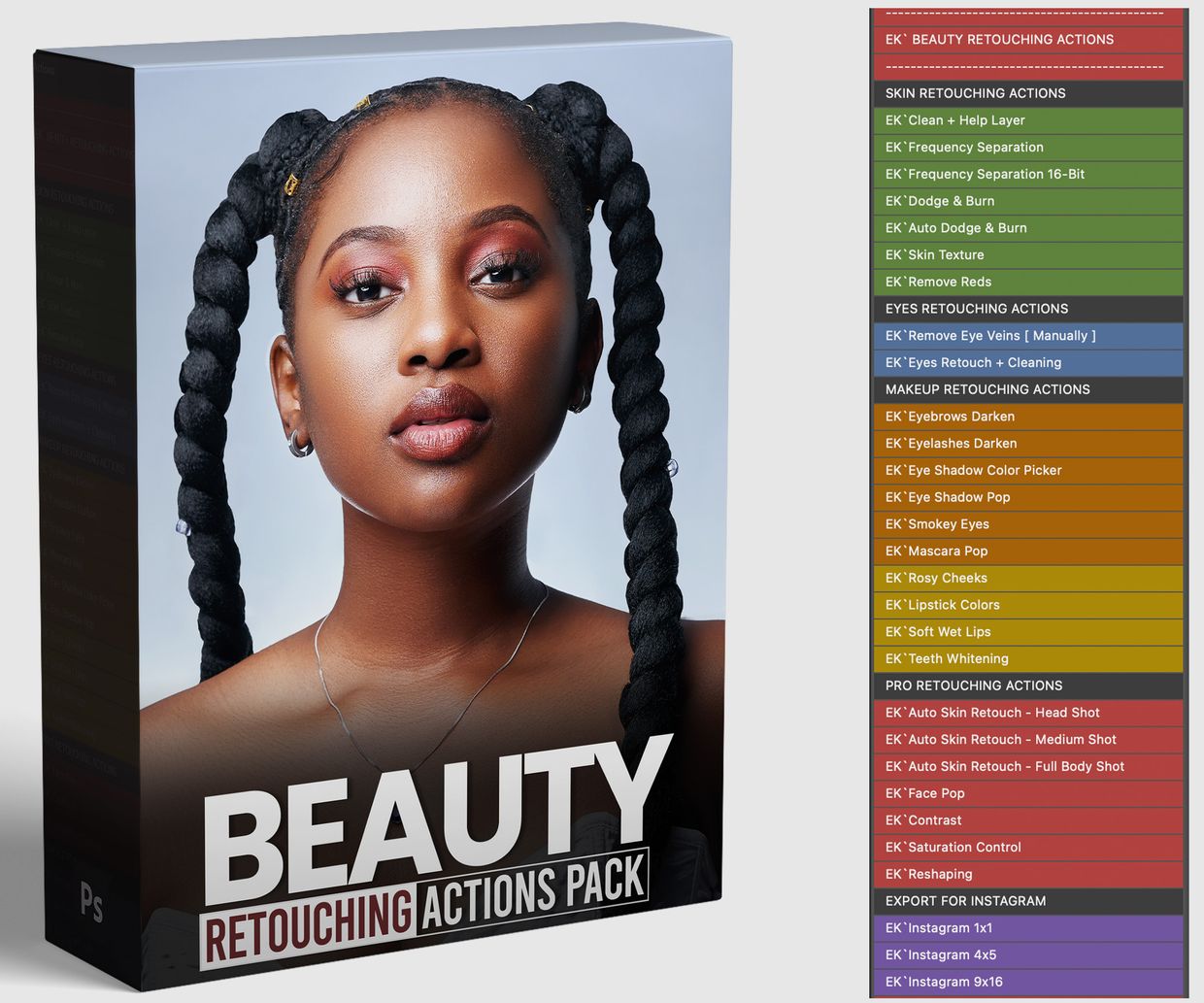 Beauty Retouching Actions for Photoshop — Skin & Makeup