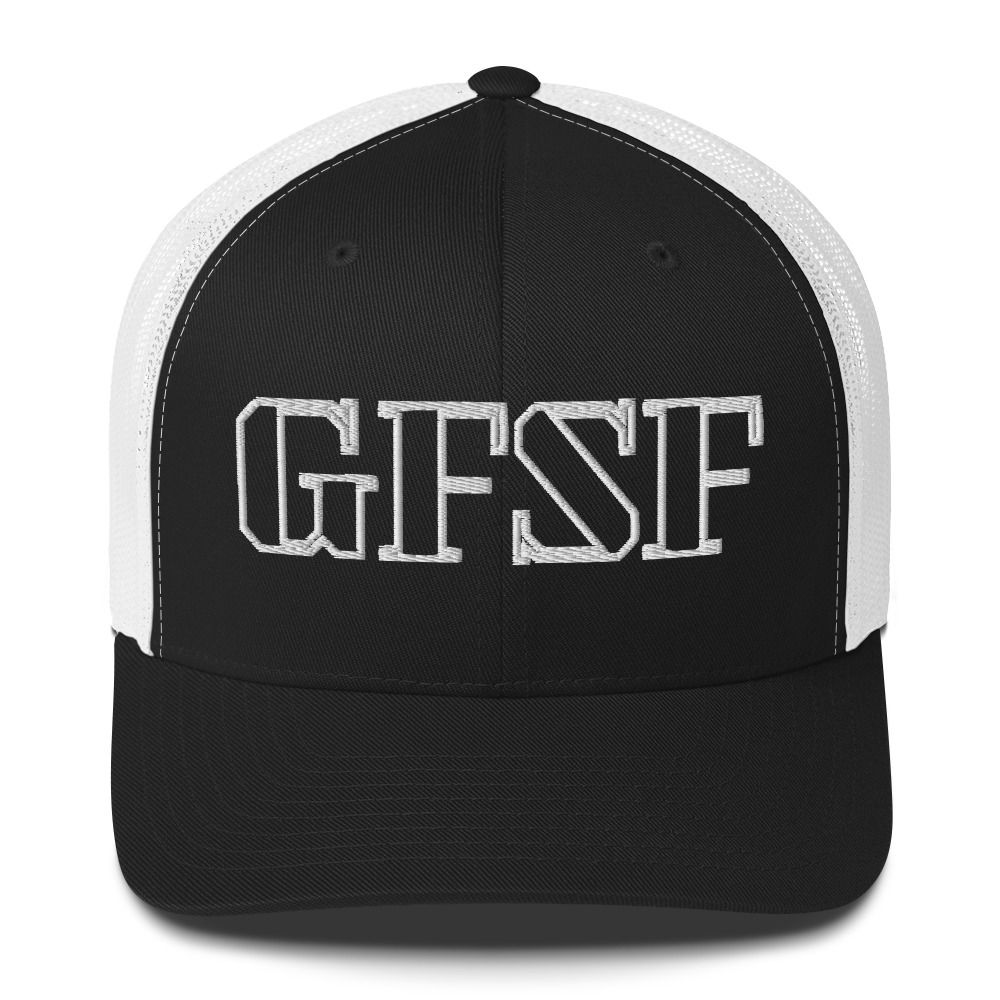 GFSF whit outline trucker hat