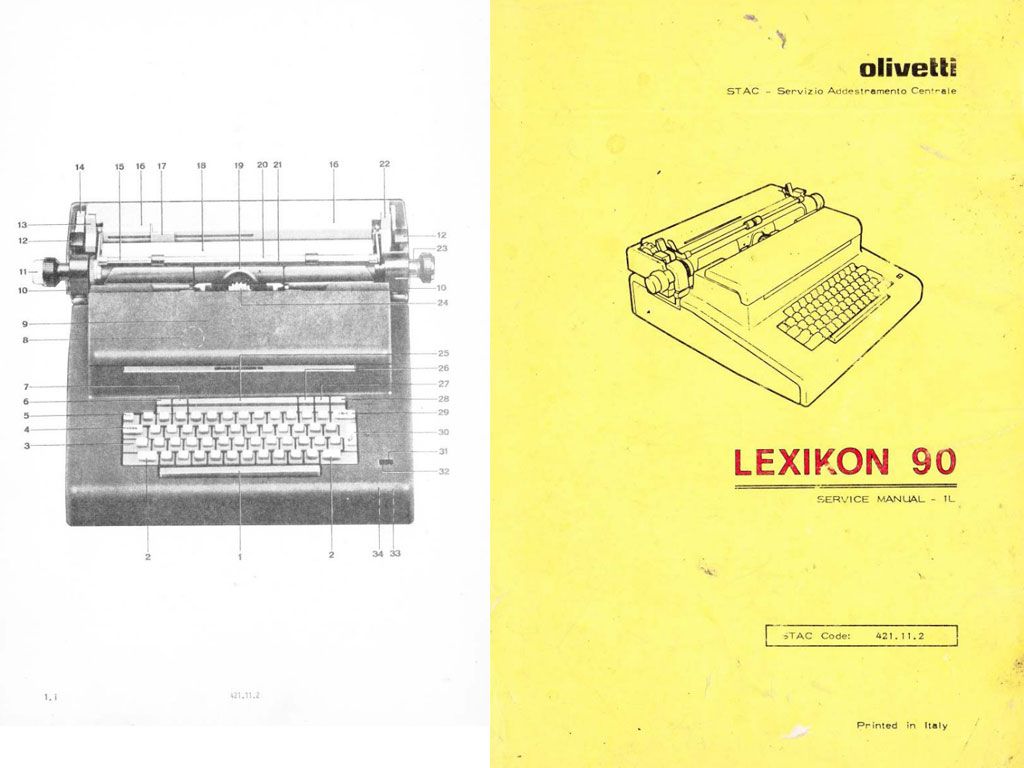 Olivetti Lexikon 90 Typewriter Service Manual