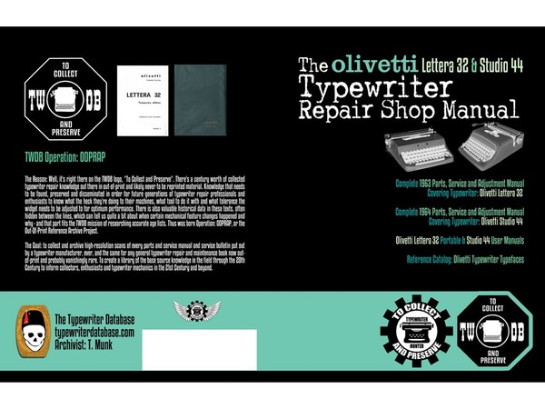 The Olivetti Lettera 32 & Studio 44 Typewriter Repair