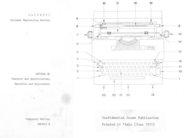 Olivetti Lettera 36 Electric Portable Typewriter Servi