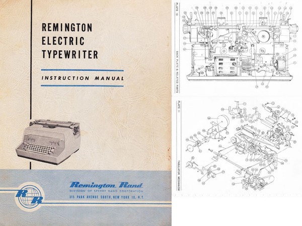 1960 Remington Electric Standard Typewriter Service Ma