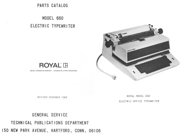 1968 Royal 660 Electric Standard Desktop Typewriter Pa