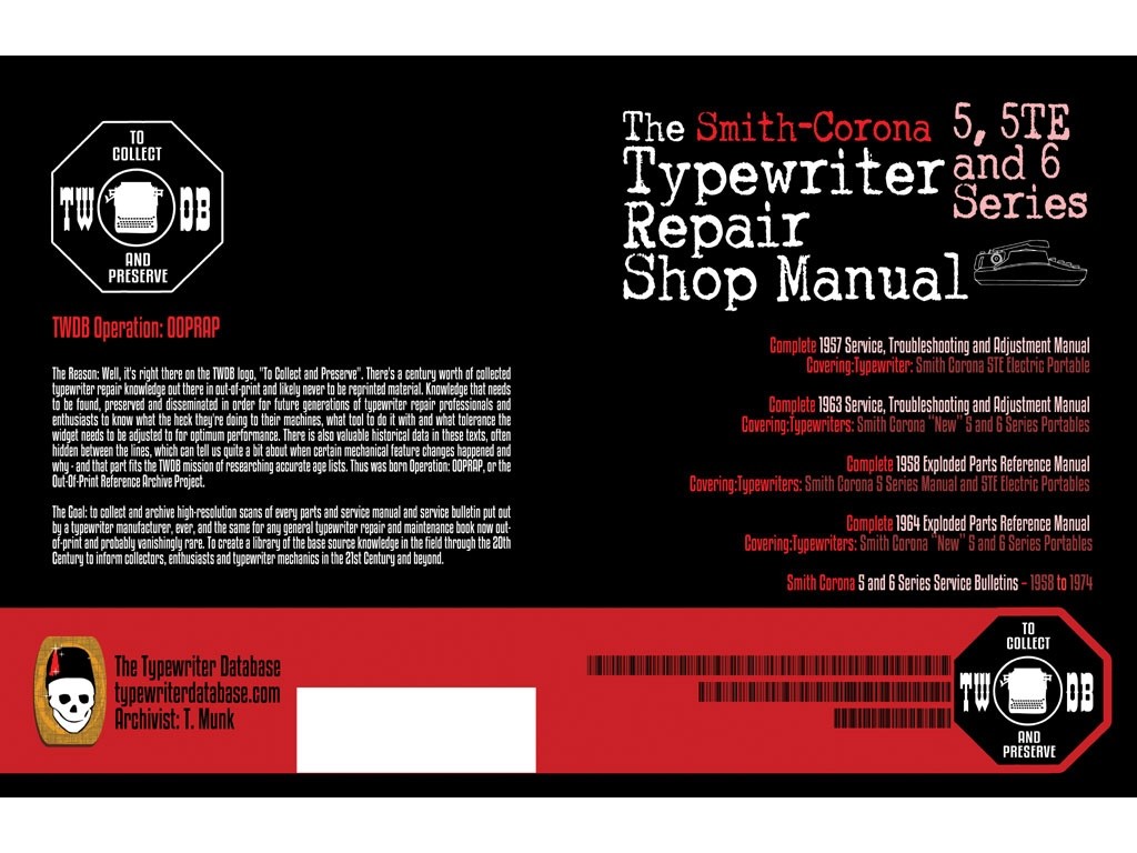 The Smith Corona 5, 5TE and 6 Series Typewriter Repair