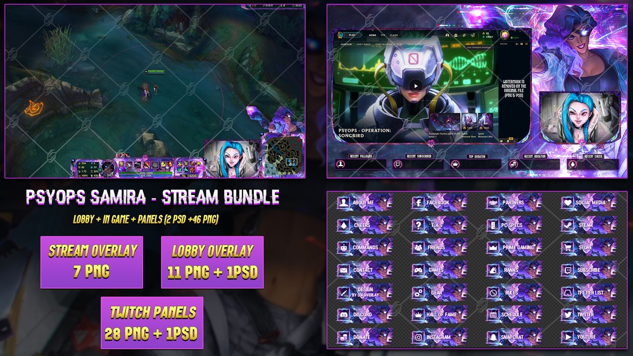 🔥PSYOPS SAMIRA - STREAM BUNDLE [46 PNG + 2 PSD]