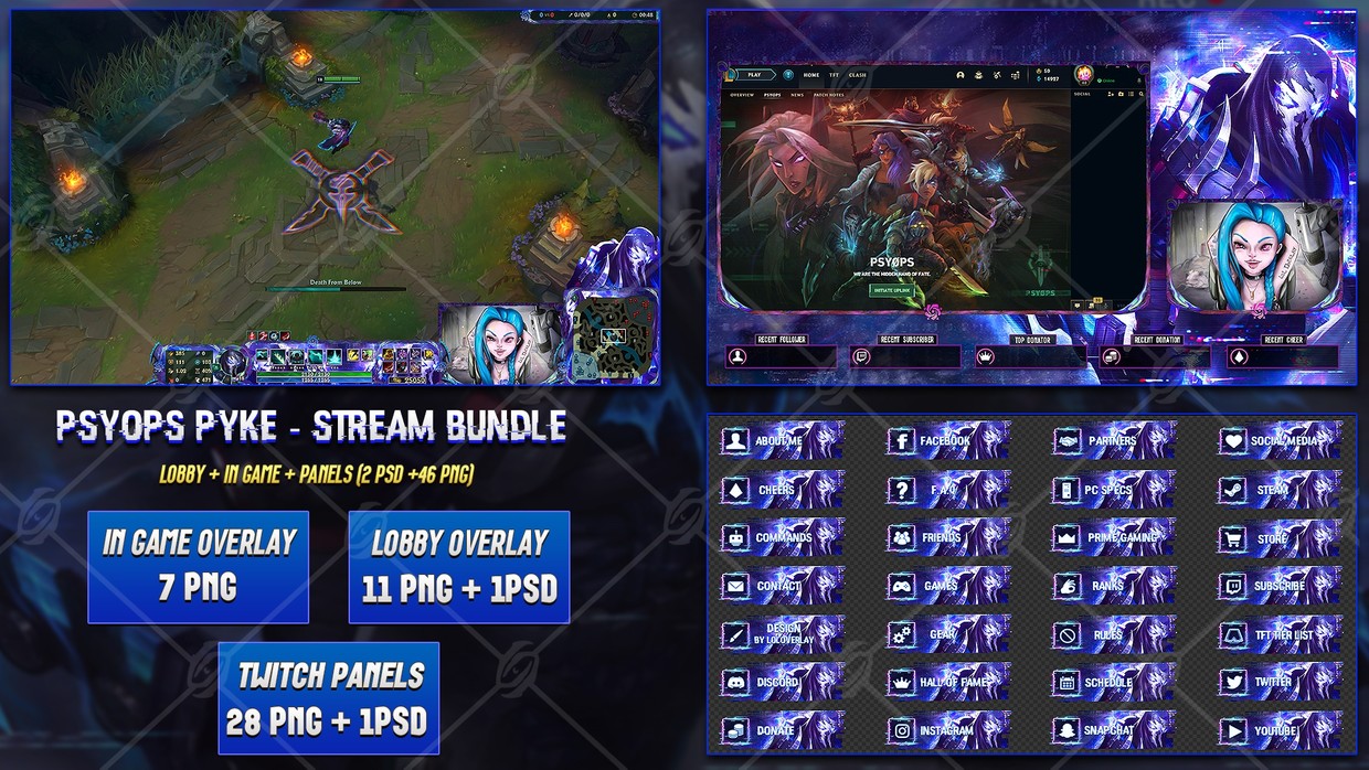 🔥PSYOPS PYKE - STREAM BUNDLE [46 PNG + 2 PSD]