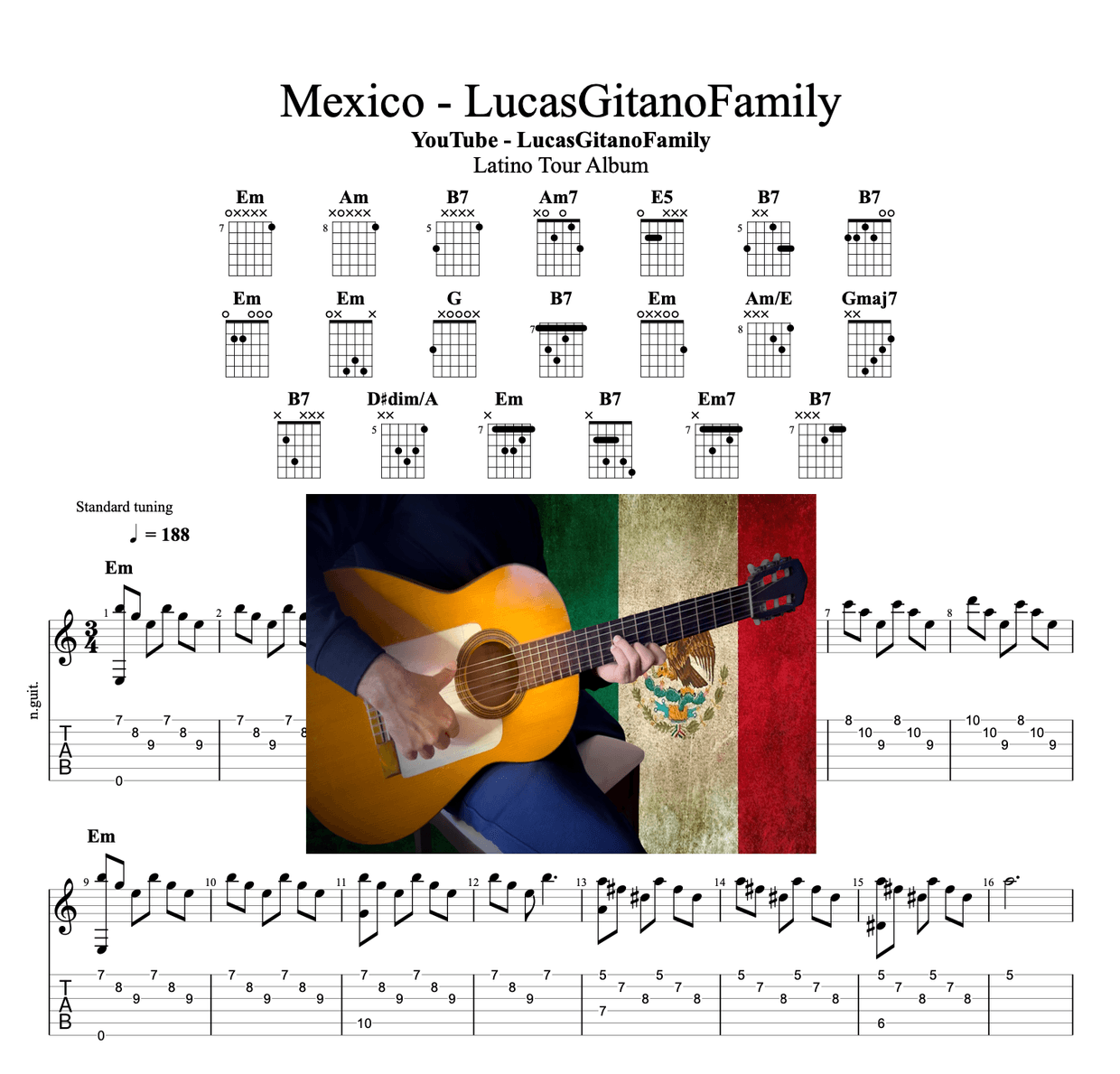 tab sheetmusic music flamenco rhythm easy ez gipsy kings guitar ...