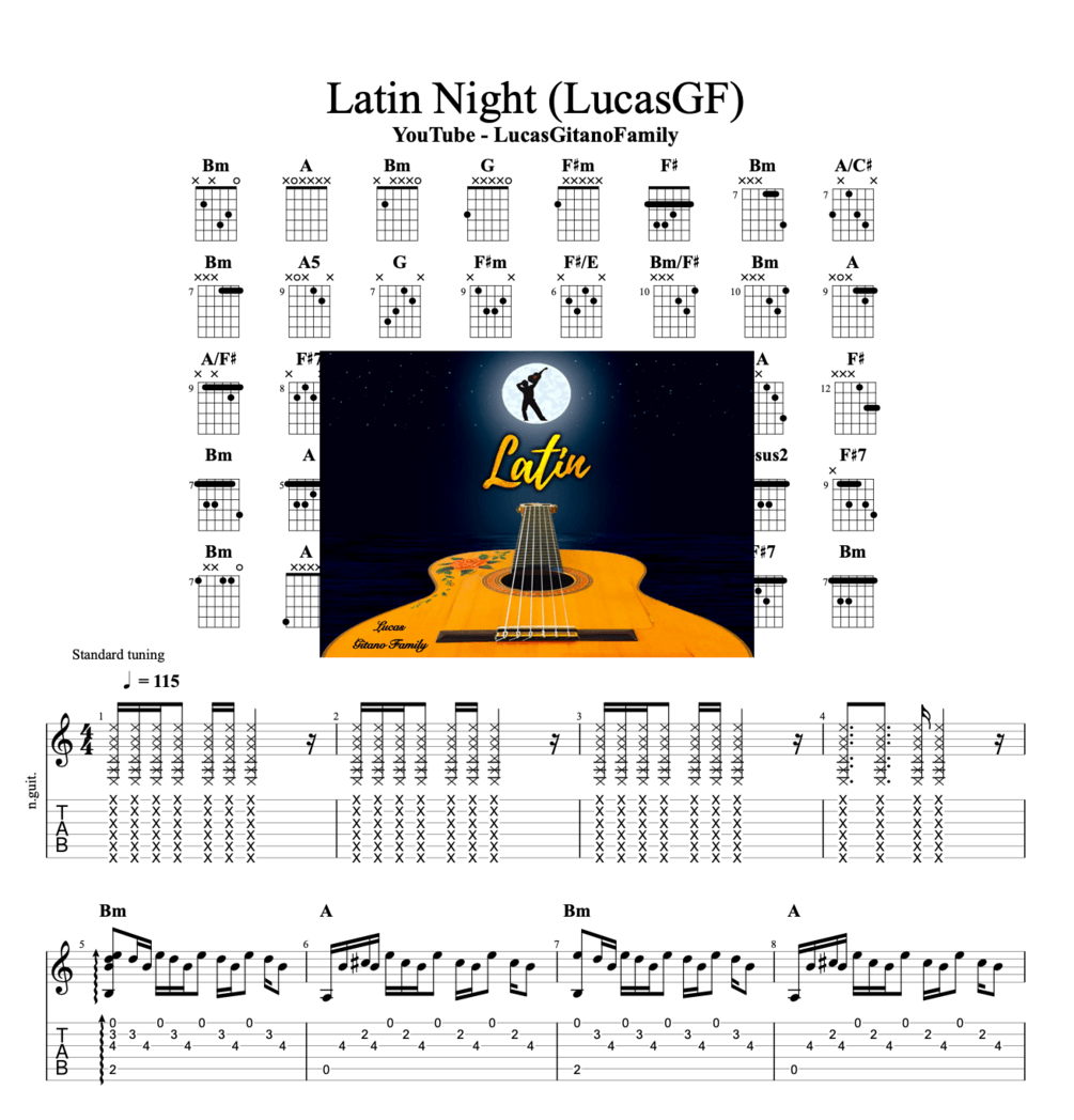 tab sheetmusic music flamenco rhythm easy ez gipsy kings guitar ...
