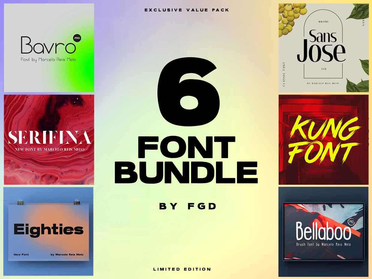 6 font bundle