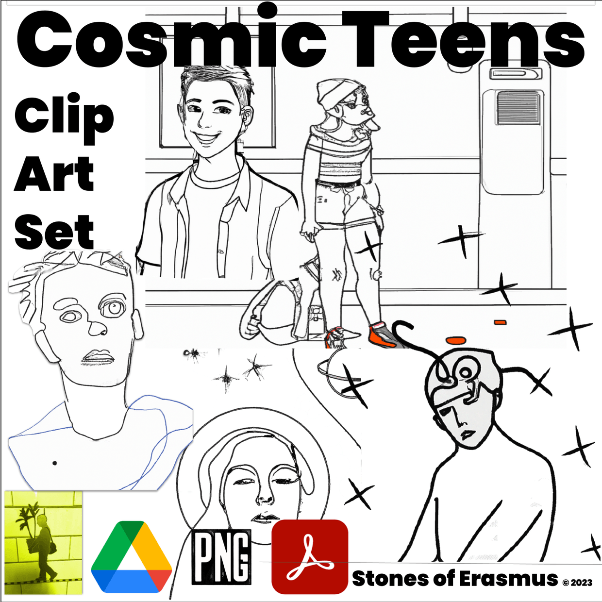 45 Count Cosmic Teens PNG Clip Art Set | Teachers | Sellers | Student ...