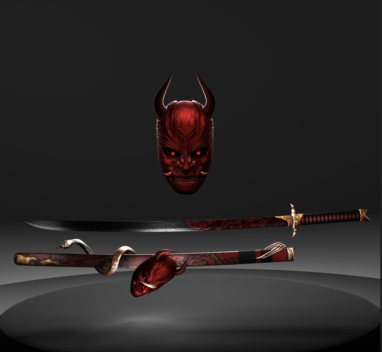 Oni Hebi Mask/Sword set