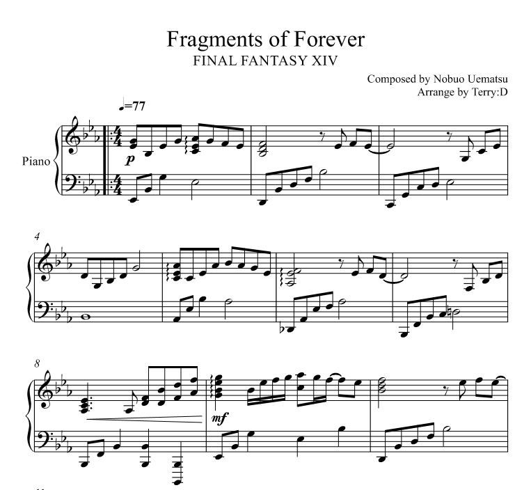 FINAL FANTASY XIV - Fragments of Forever (Arr.by Terry:D)