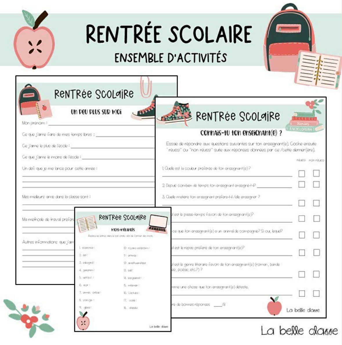 Rentrée : Ensemble d'activités