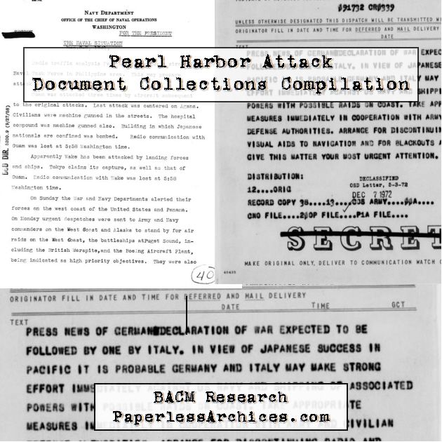 Pearl Harbor Attack Compilation Document Collection