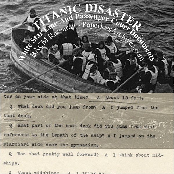 Titanic Disaster White Star Line and Passenger Court Documents - Download