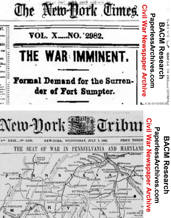Civil War Newspaper Archive USB Card