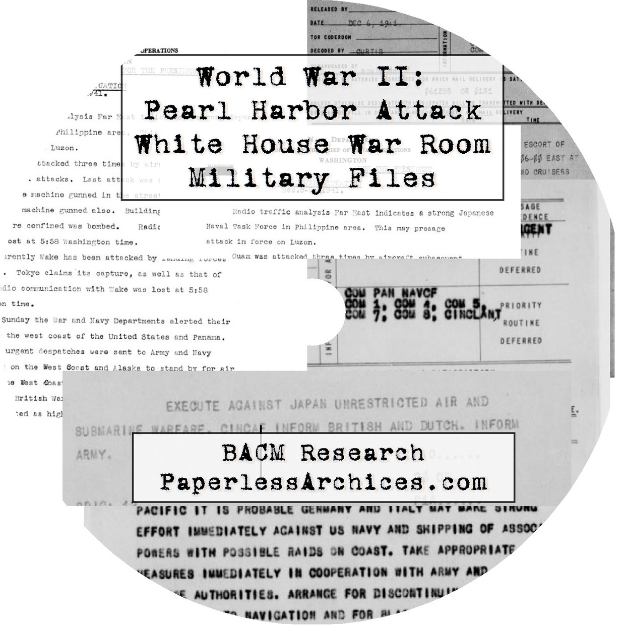 World War II: Pearl Harbor Attack: White House War Room Military Files ...