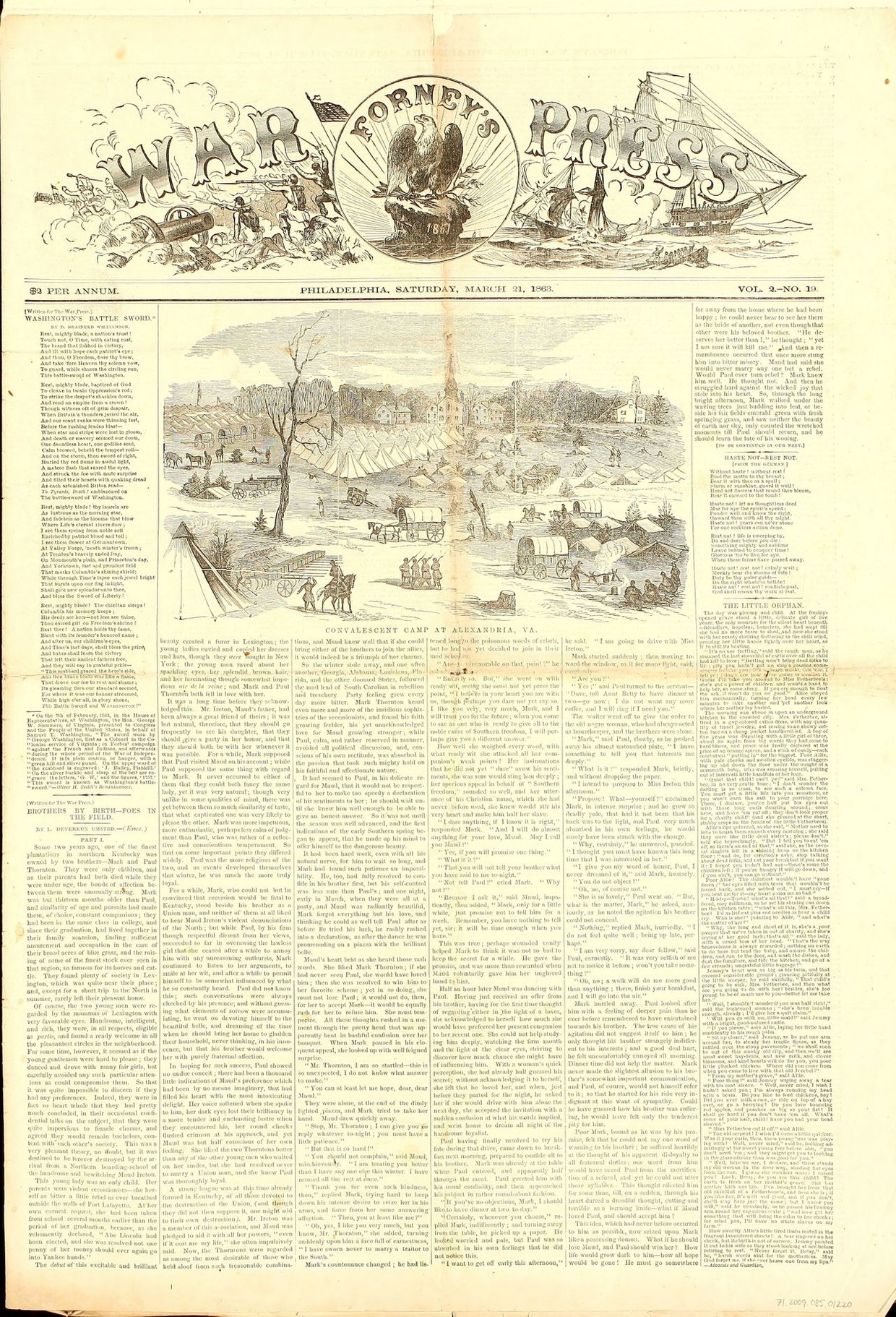Civil War: Forney's War Press Newspaper 1863 - Download
