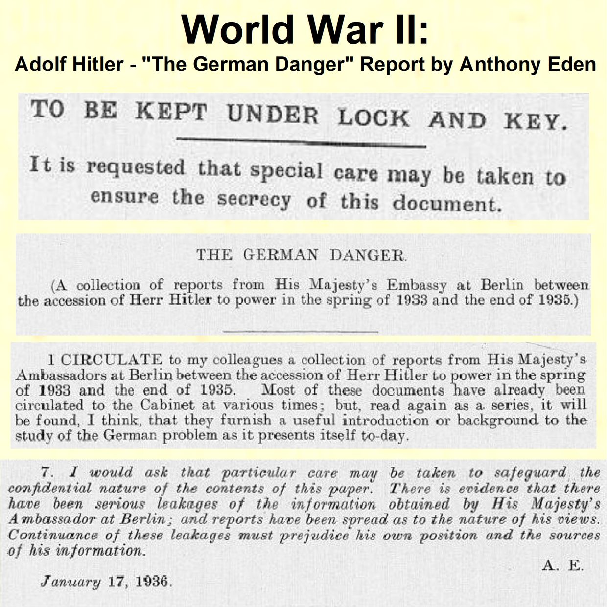 World War II: Adolf Hitler - "The German Danger" - Report by Anthony Eden