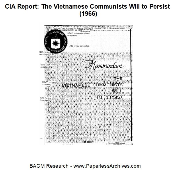 Vietnam War: CIA Report: The Vietnamese Communists Wil