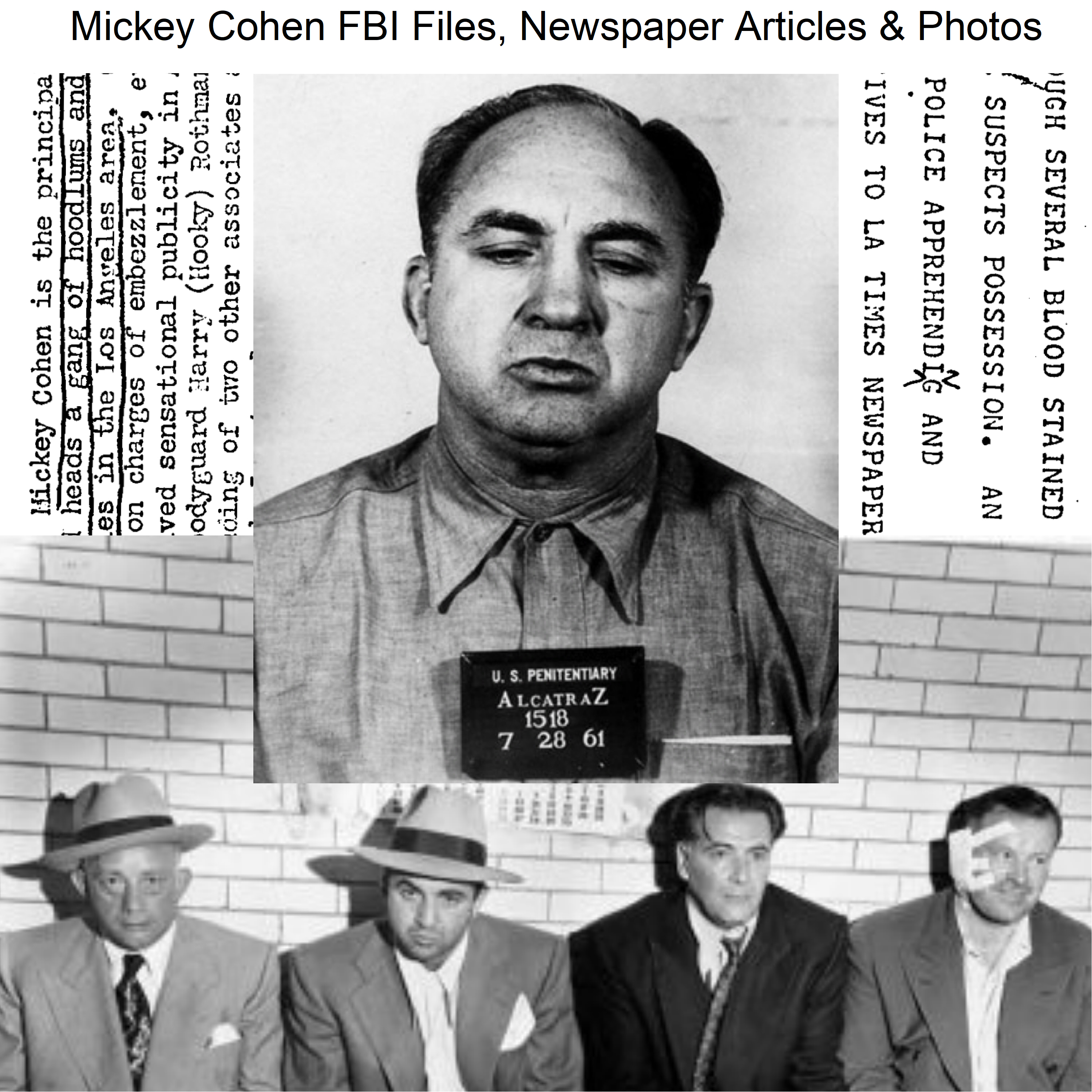 Mickey Cohen FBI Files, Newspaper Articles & Photos - 2,333 pages of ...