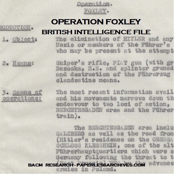 World War II: Adolf Hitler: Operation Foxley - British Assassination ...