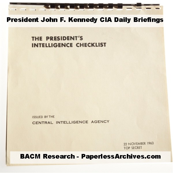 President John F. Kennedy CIA Daily Briefings - Downlo