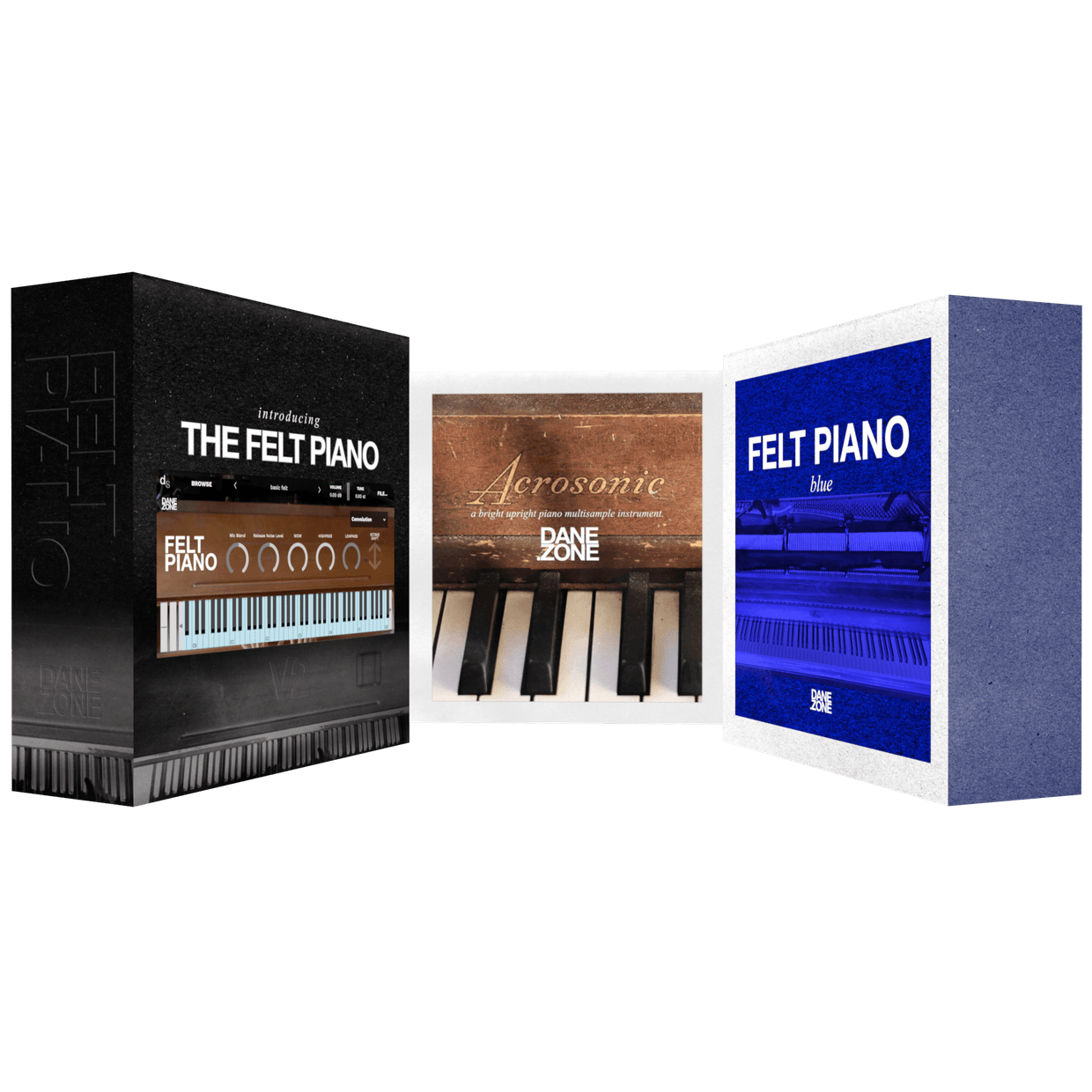 Piano Bundle – Felt Piano Black, Felt Piano Blue & Acrosonic VSTs