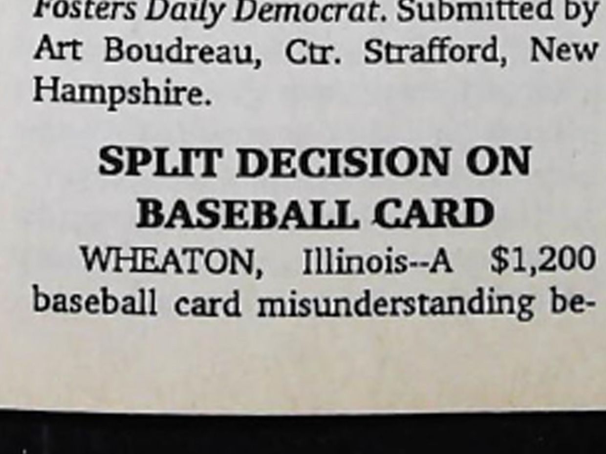 Slip Decision on Baseball Card