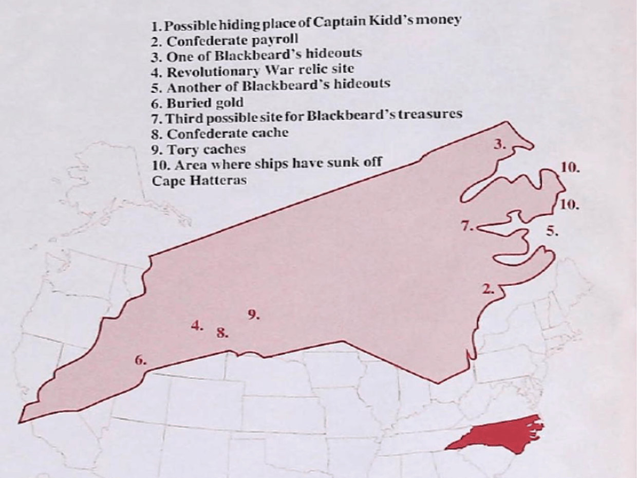 North Carolina — Pirate Treasure, Gold & More