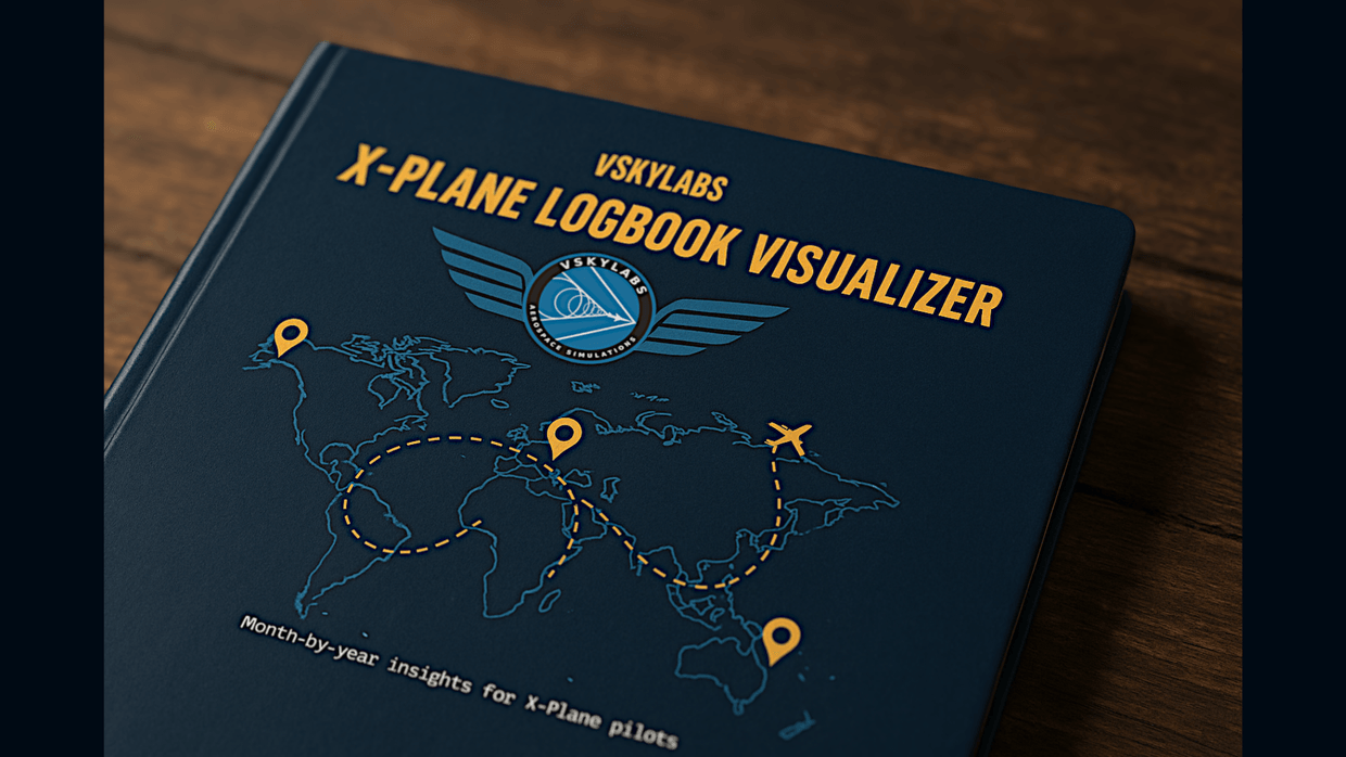 VSKYLABS Logbook Visualizer App For X-Plane Flight Simulator.