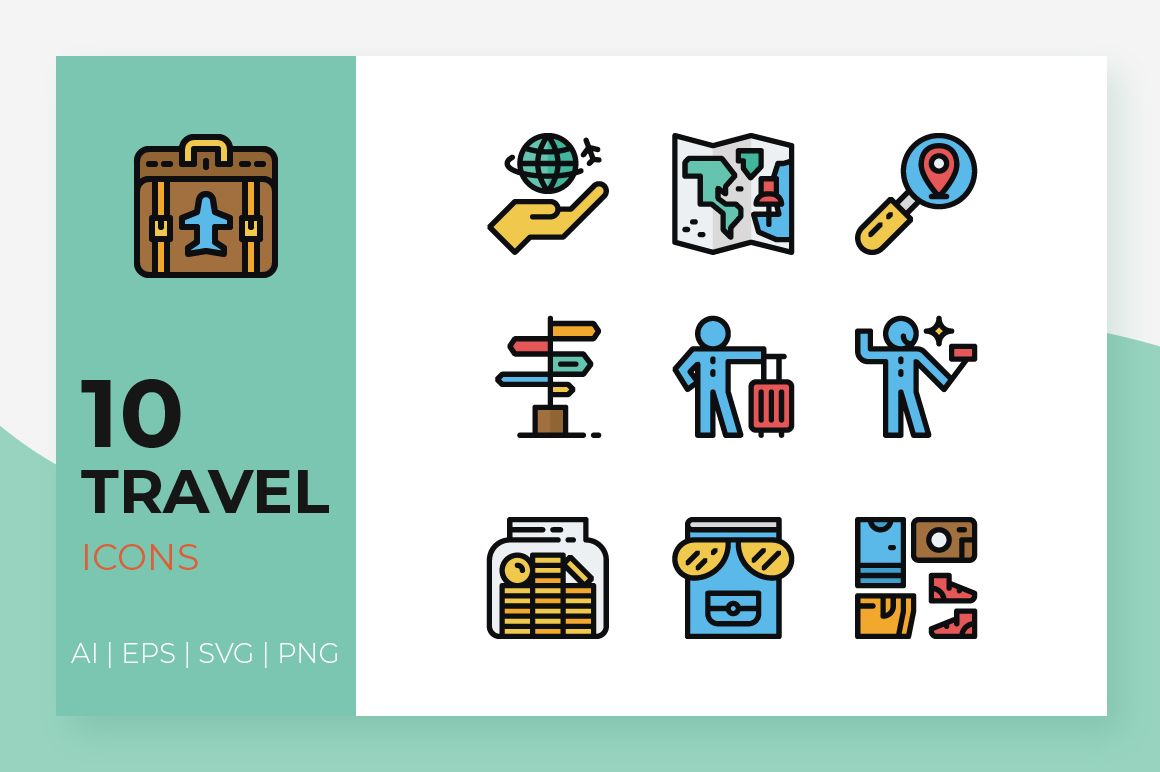 Free 10 travel icon