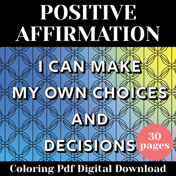 Positive Affirmation Coloring Pages Printable pdf Pack
