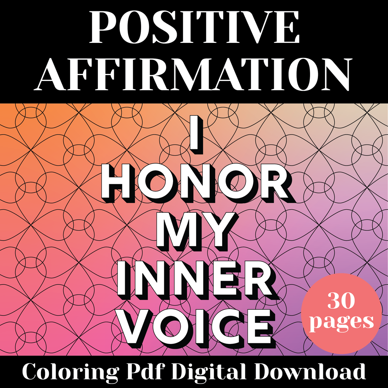 Positive Affirmation Coloring Pages Printable pdf Pack 1