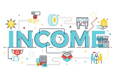Income Word Illustration